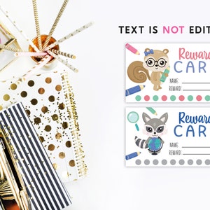 Printable Classroom Reward Punch Cards, Set of 2 Woodland Animals ...