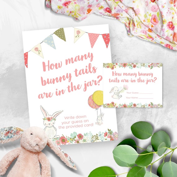 Bunny Tails Printable Printable Bunny Tails Baby Shower Game, Cute