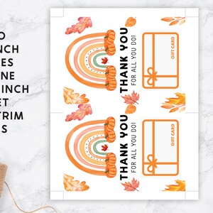Printable Gift Card Holder for Teachers Fall Gift Card - Etsy