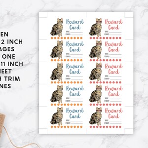 Printable Classroom Reward Punch Cards, Set of 2 Cat Themed Incentive ...