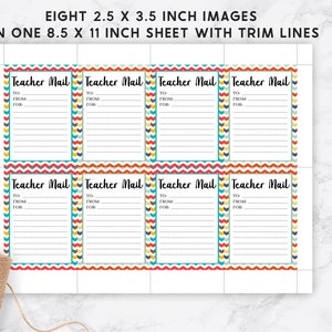 Printable Notes From Teacher Cards Chevron Reward Cards - Etsy