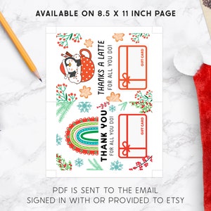 Printable Christmas Gift Card Holder Bundle Teacher Gift - Etsy