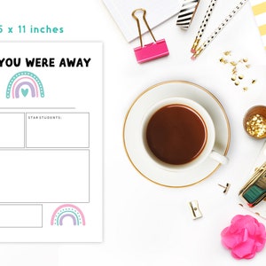 Printable Substitute Teacher While You Were Away Note, Pastel Rainbow ...