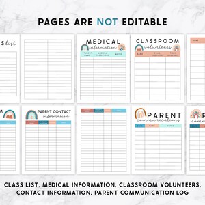 Big Teacher Planner, Boho Theme Binder Planner, Rainbow Classroom ...