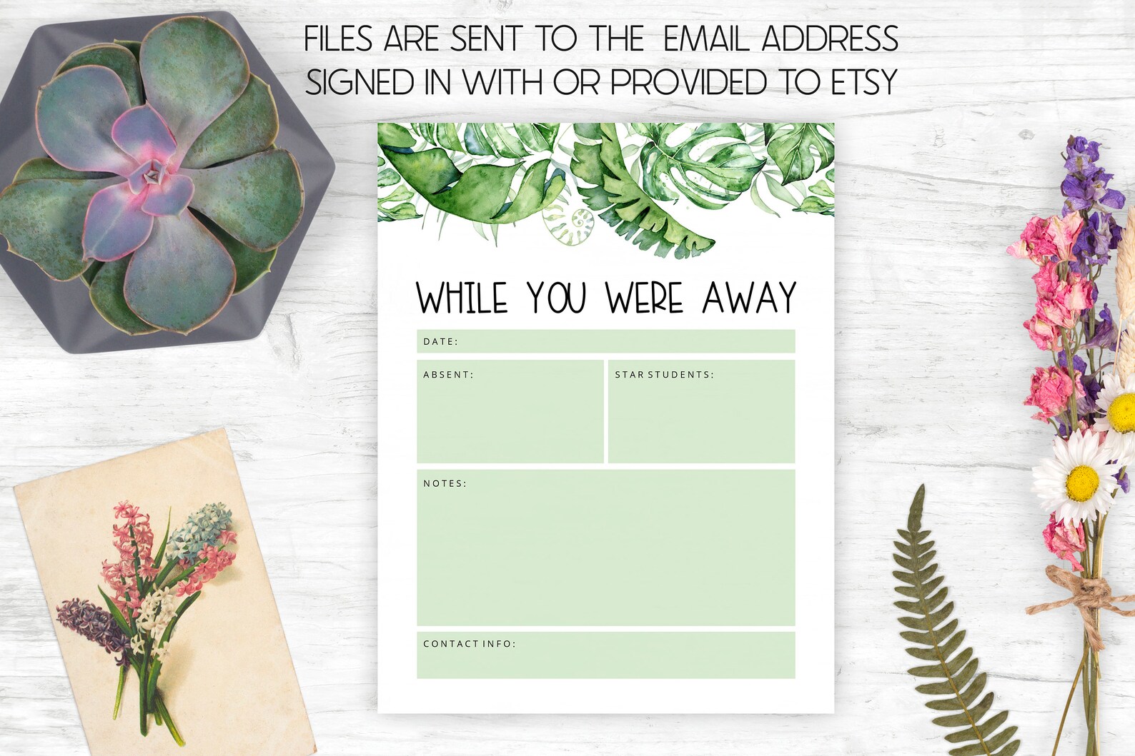 Printable Substitute Teacher While You Were Away Note Jungle - Etsy