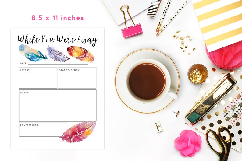 Printable Substitute Teacher Note While You Were Away - Etsy