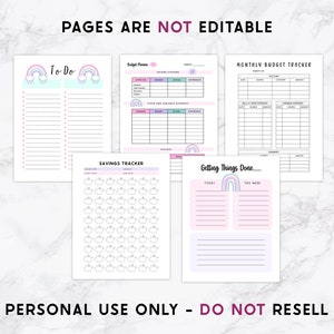 Printable Life Planner, Family Binder, Home Management, Self Care ...