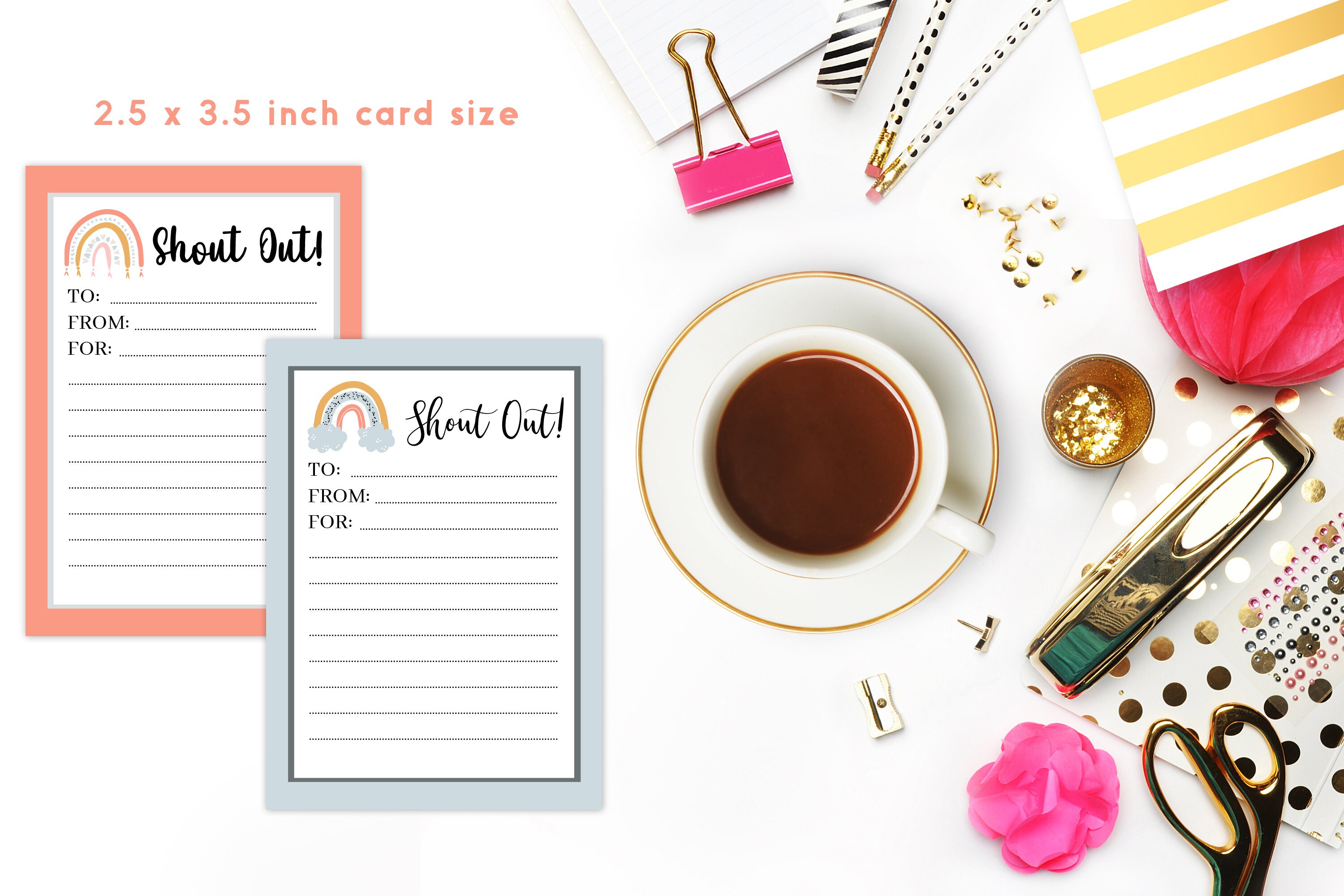 Printable Notes From Teacher Cards, Rainbow Reward Cards, Rainbow ...