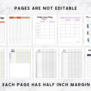 Printable Teacher Planner, Boho Feather Ultimate Teacher Binder, Back ...