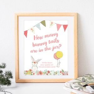 Printable Bunny Tails Baby Shower Game, Cute Cotton Tails Shower ...
