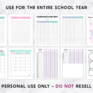 Printable Teacher Planner, Pastel Rainbow Teacher Binder, Big Teacher ...