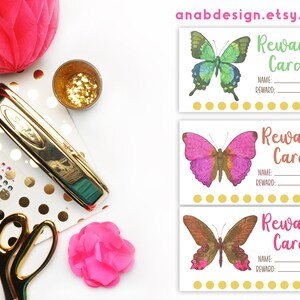 Printable Butterfly Theme Classroom Reward Punch Cards, Set of 5 ...