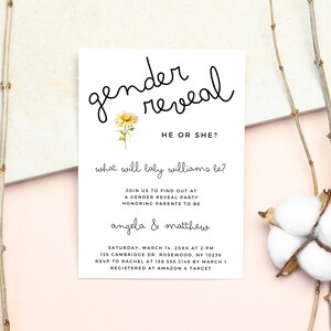 Editable Baby Gender Reveal Invitation Template, Gender Reveal Party ...