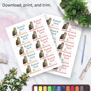 Printable Classroom Reward Punch Cards, Set of 2 Cat Themed Incentive ...