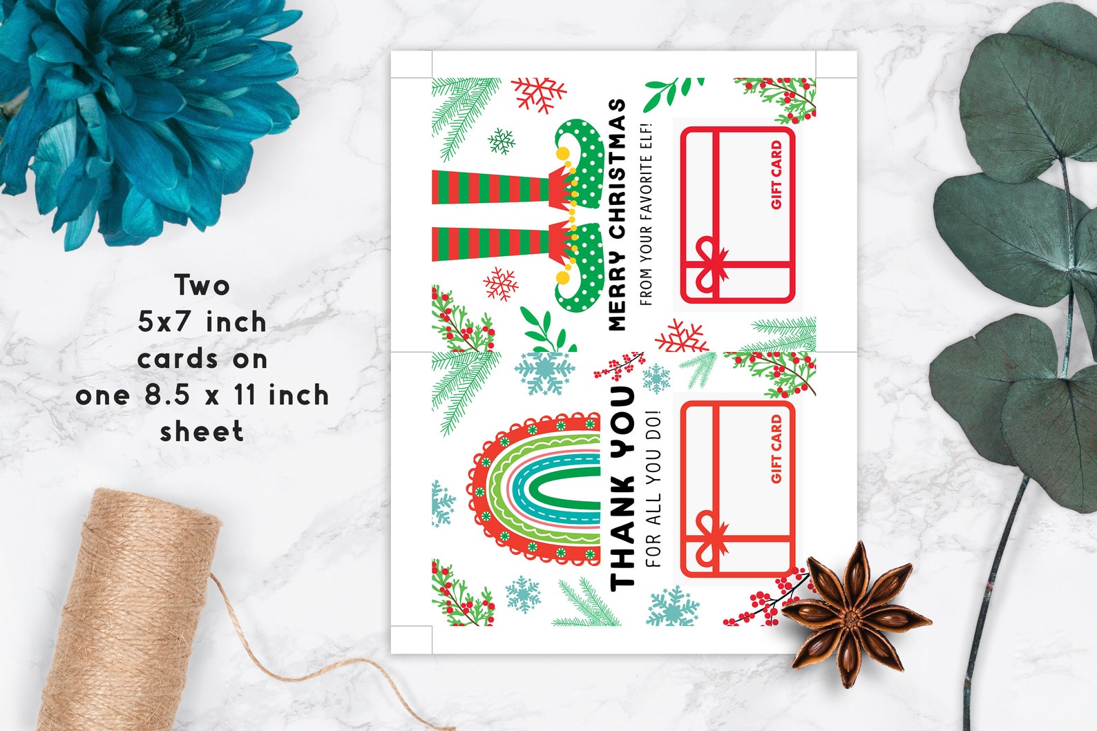 Printable Christmas Gift Card Holder Bundle Teacher Gift - Etsy