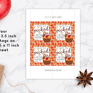 Printable Teacher Gift Tags, Autumn Teacher Gift, Teacher Thank You ...