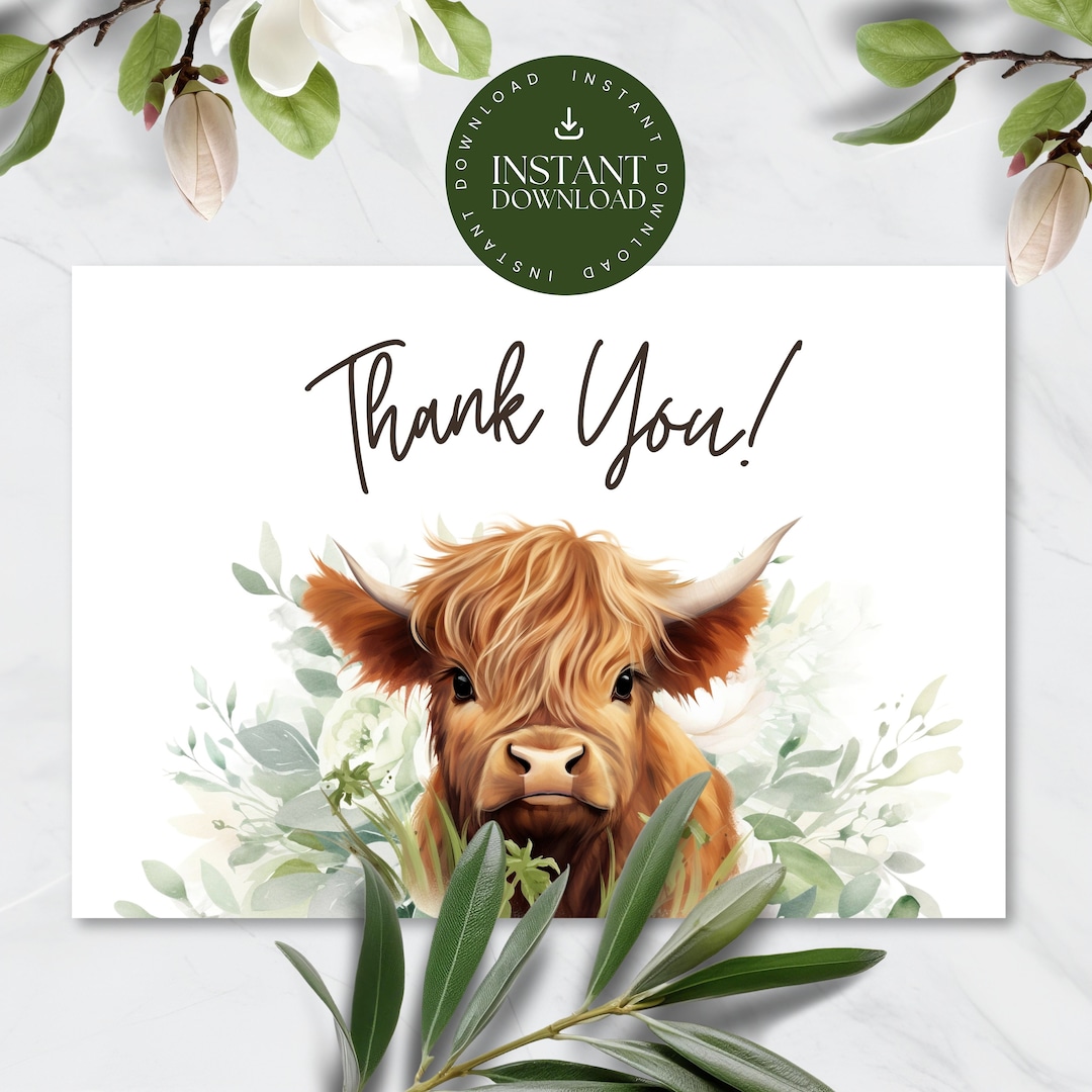 Printable Thank You Card, Thank You for Your Gift, Thanks for Coming ...