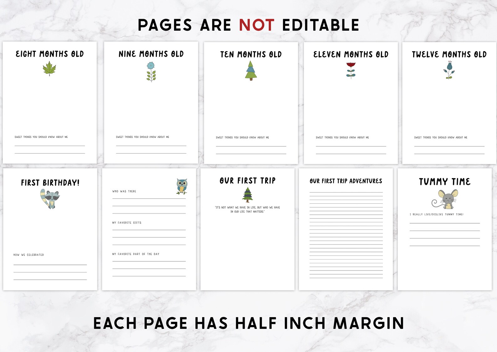 Printable Baby Book Baby Book Pages Baby Milestone Book - Etsy
