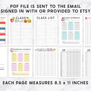 Printable Teacher Planner, School Theme Ultimate Teacher Binder, Back ...