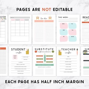 Printable Teacher Planner, School Theme Ultimate Teacher Binder, Back ...