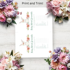 Bunny Baby Shower Word Scramble, Baby Shower Game, Instant Download ...