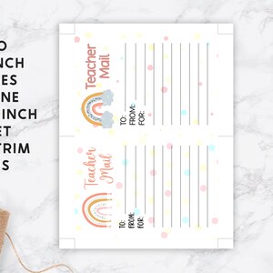 Printable Notes From Teachers Rainbow Reward Cards Rainbow - Etsy