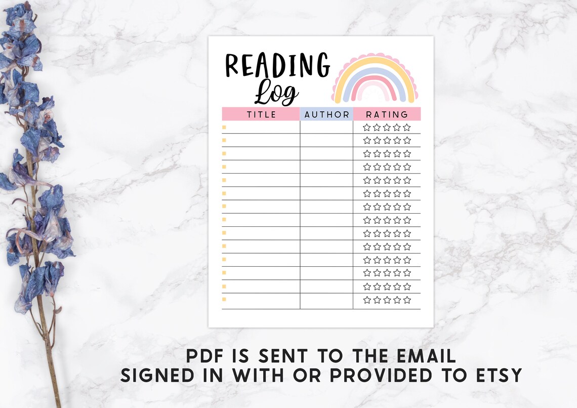 Printable Reading Log Rainbow Reading Tracker Reading - Etsy