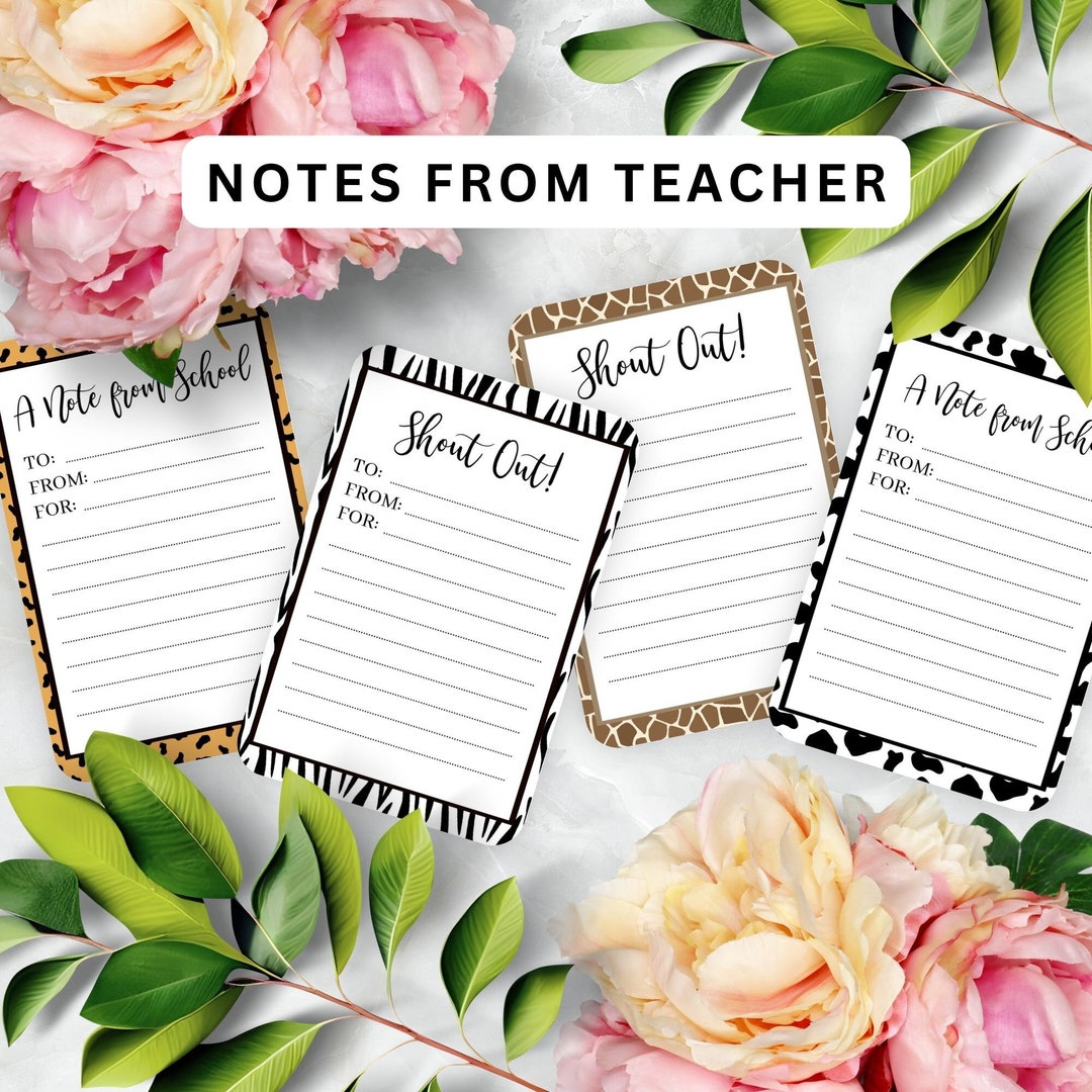 Printable Notes From Teacher Cards, Shout Out Cards, Caught Being Good ...