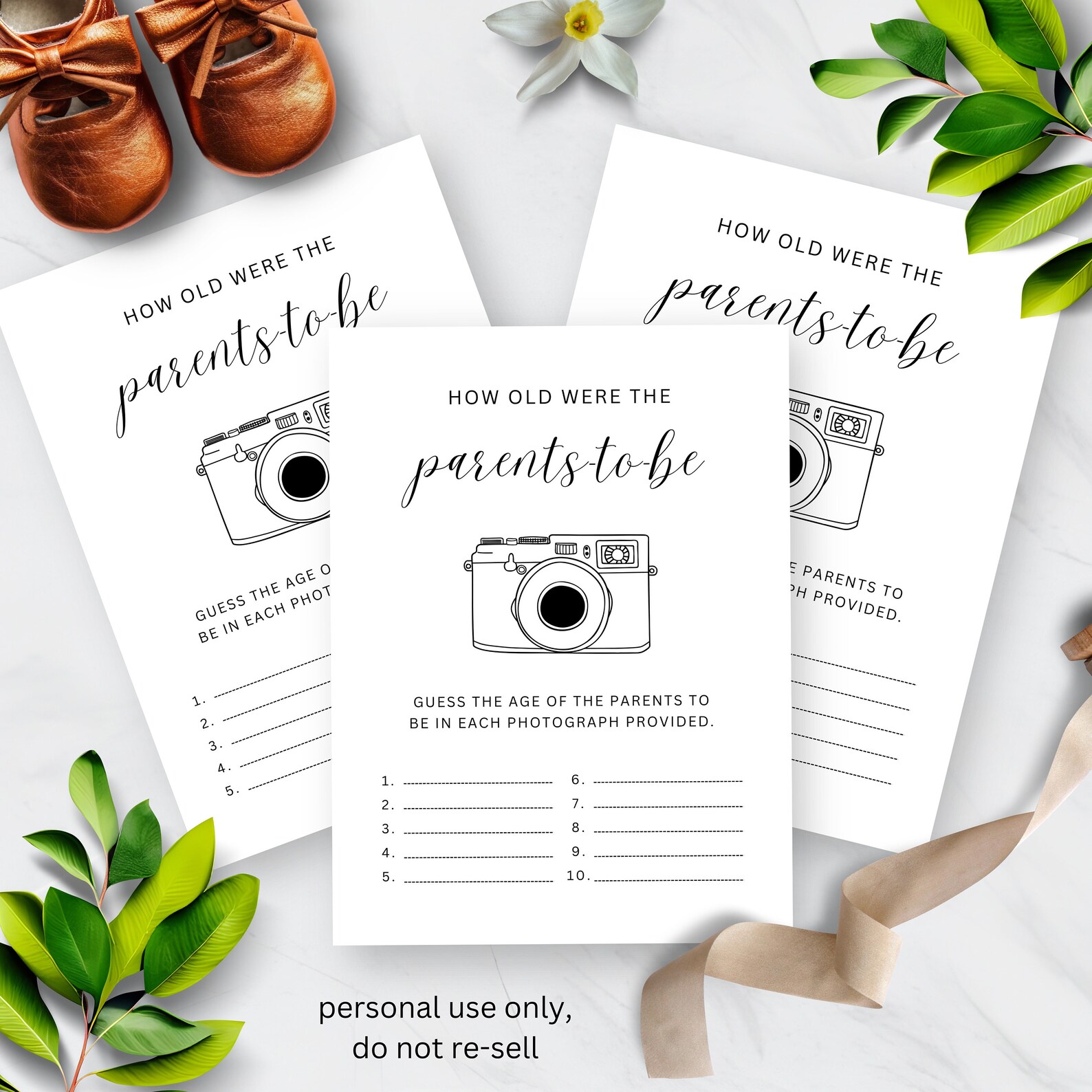 Baby Shower How Old Were the Parents to Be Game, Editable Guess Their ...