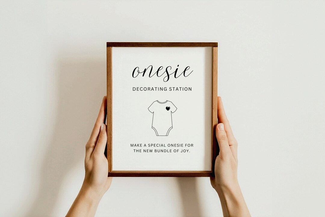 Decorate a Onesie for Baby Game Sign, Editable Baby Shower Activity ...