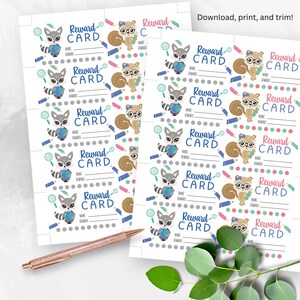 Printable Classroom Reward Punch Cards, Set of 2 Woodland Animals ...