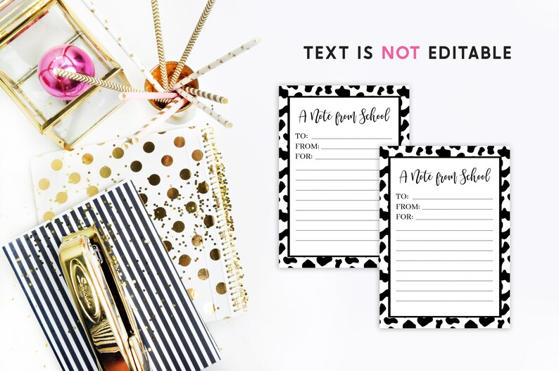 Printable Notes From Teacher, Cow Print Reward Cards, Farm Theme ...