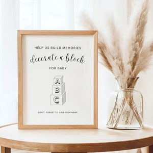 Decorate a Building Block Sign, Editable Baby Block Shower Activity ...