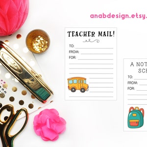 Printable Notes From Teacher Cards, Back to School Reward Cards, School ...