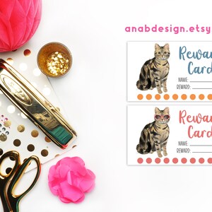 Printable Classroom Reward Punch Cards Set of 2 Cat Themed - Etsy