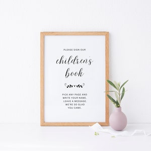 Sign Our Childen's Book Baby Shower Table Sign, Editable Guestbook Sign ...