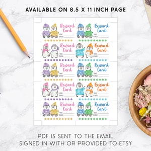 Printable Classroom Reward Cards, Classroom Management, Winter Penguin ...