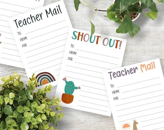 Shout Out Cards, Notes From Teacher, Student Rewards, Bee Printable ...