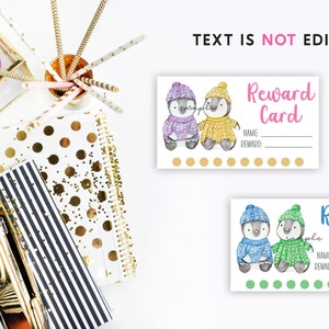 Printable Classroom Reward Cards, Classroom Management, Winter Penguin ...