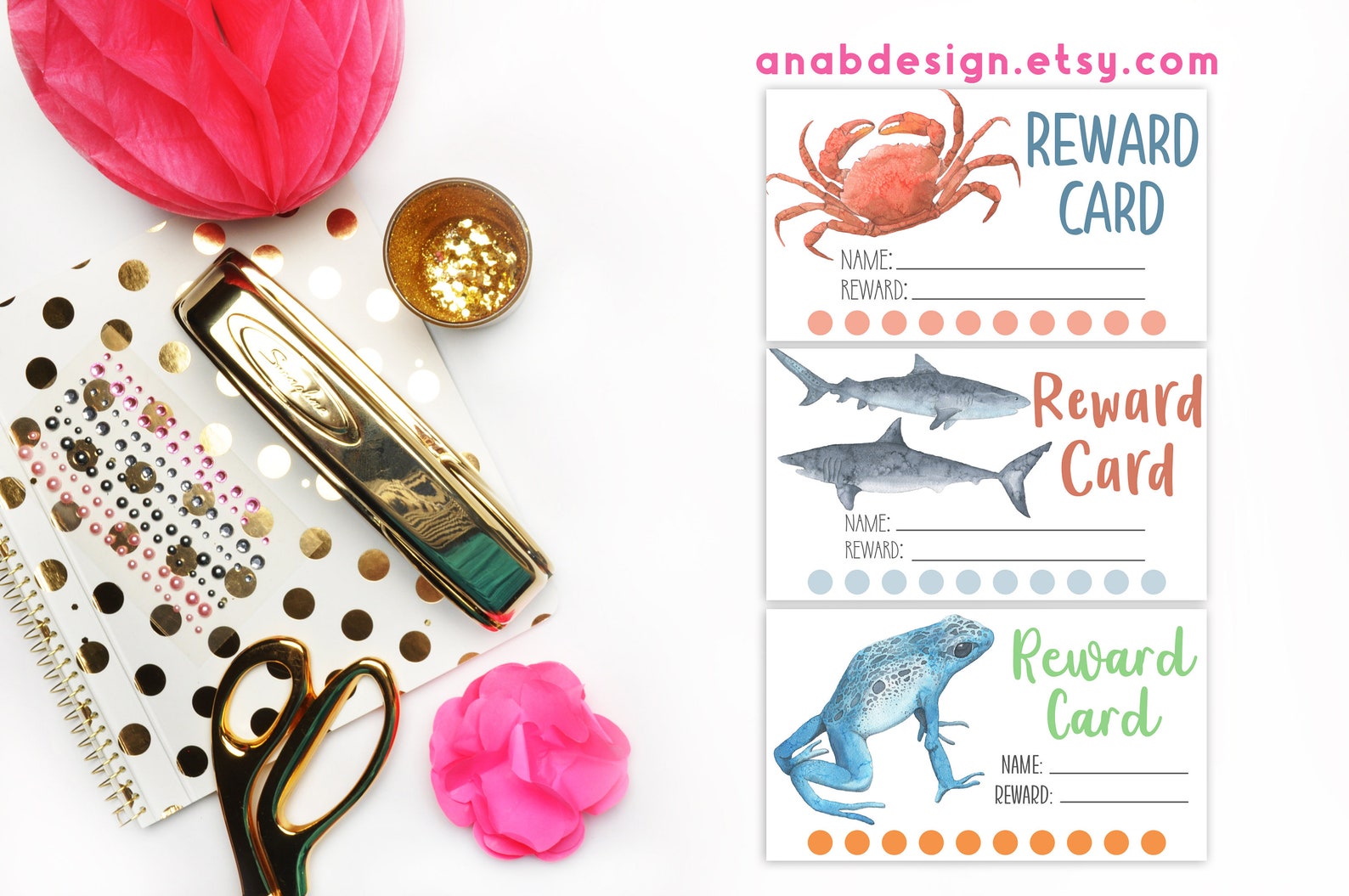 Printable Classroom Reward Punch Cards Ocean Life Positive | Etsy