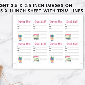 Printable Notes From Teacher Cards, School Supply Reward Cards, Teacher ...