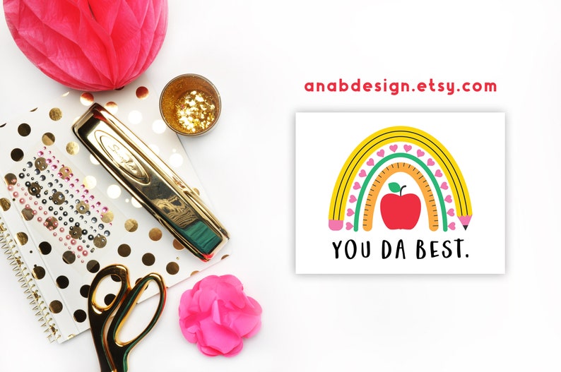 Printable Teacher Appreciation Card You Da Best Teacher Card - Etsy