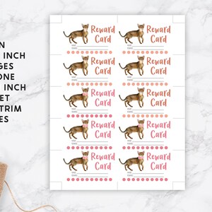 Printable Cat Classroom Reward Punch Cards, Set of 2 Incentive Cards ...
