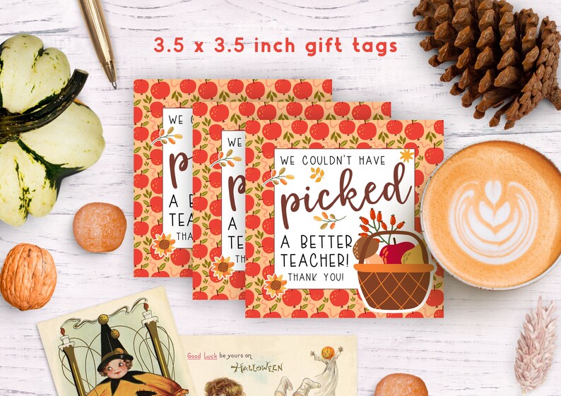 Printable Teacher Gift Tags Autumn Teacher Gift Teacher - Etsy