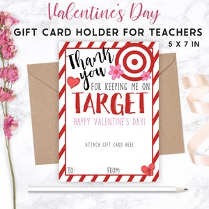 Teacher Valentine Gift Card Holder, Printable Target Teacher ...