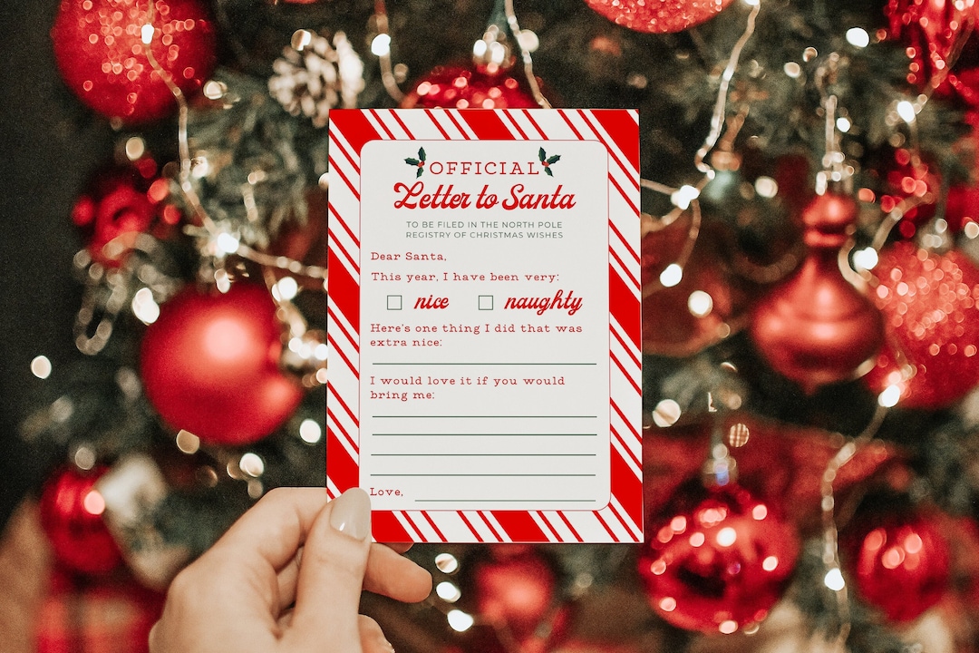 Editable Letter to Santa Template Printable Dear Santa Card - Etsy