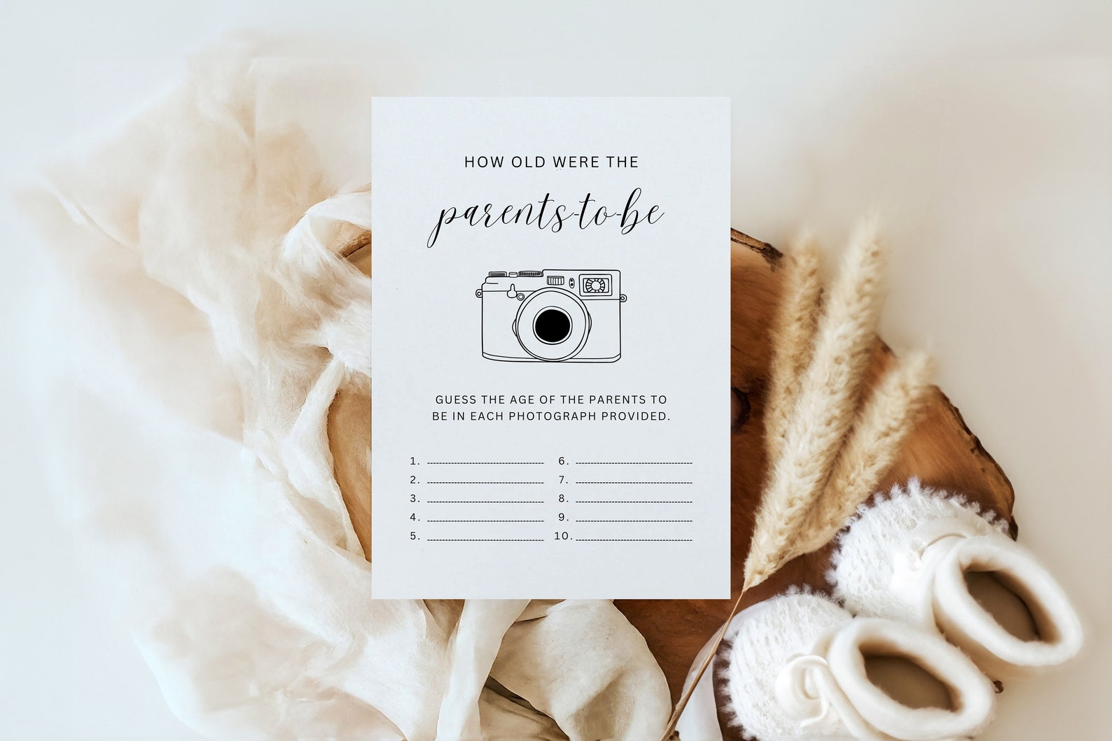 Baby Shower How Old Were the Parents to Be Game, Editable Guess Their ...