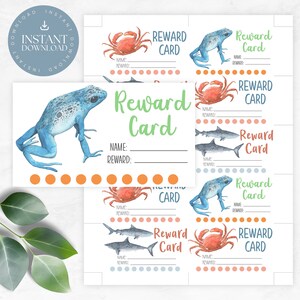 Printable Classroom Reward Punch Cards, Ocean Life Positive Class ...