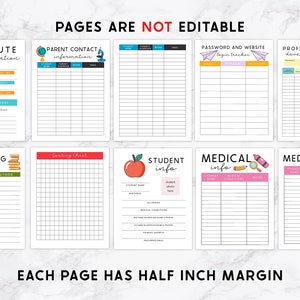 Printable Teacher Planner, School Theme Ultimate Teacher Binder, Back ...