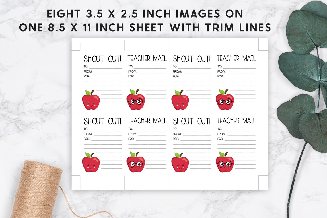 Printable Notes From Teacher Cute Apple Reward Cards Apple | Etsy